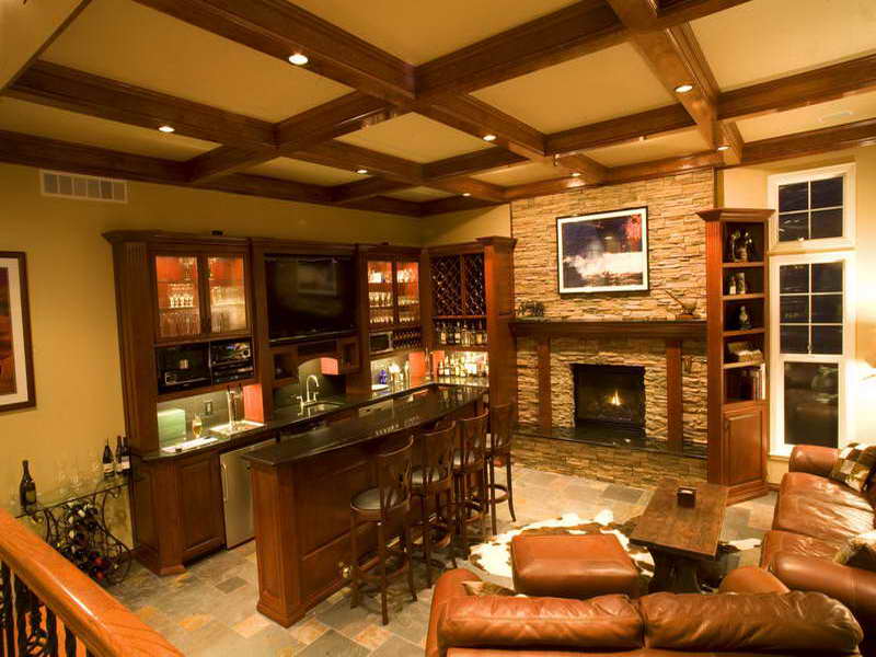 20 Finished Basements with Amazing Bar Setups