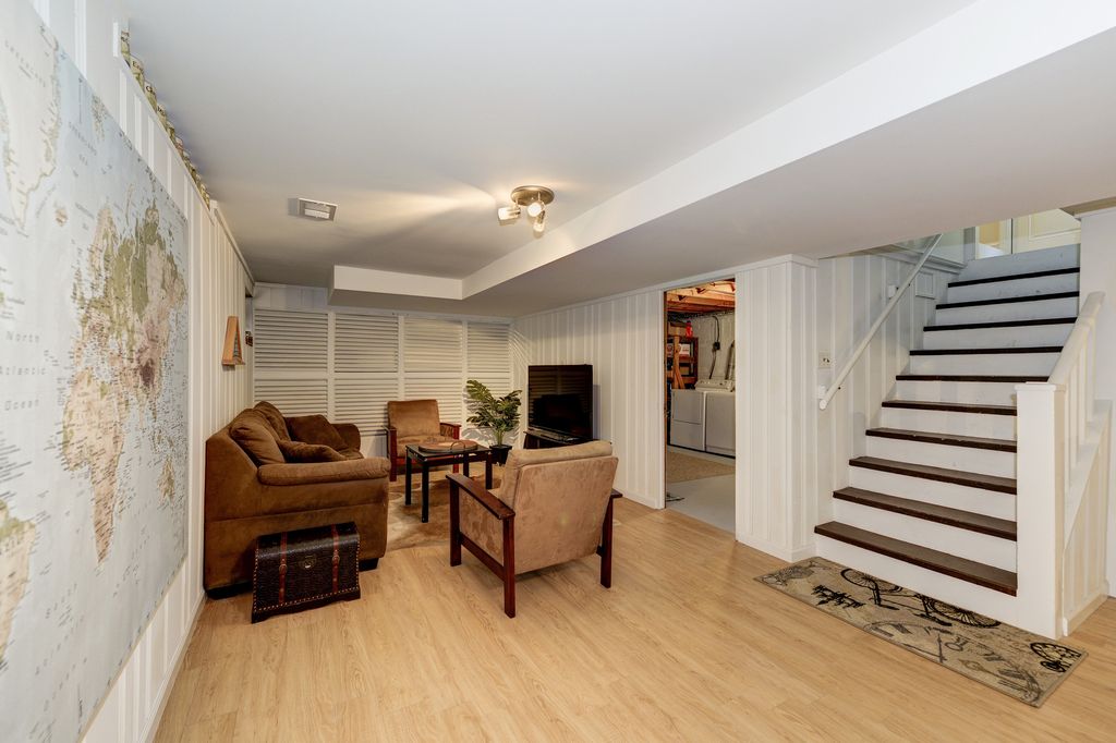 20 Incredible Finished Basements with Hardwood Flooring